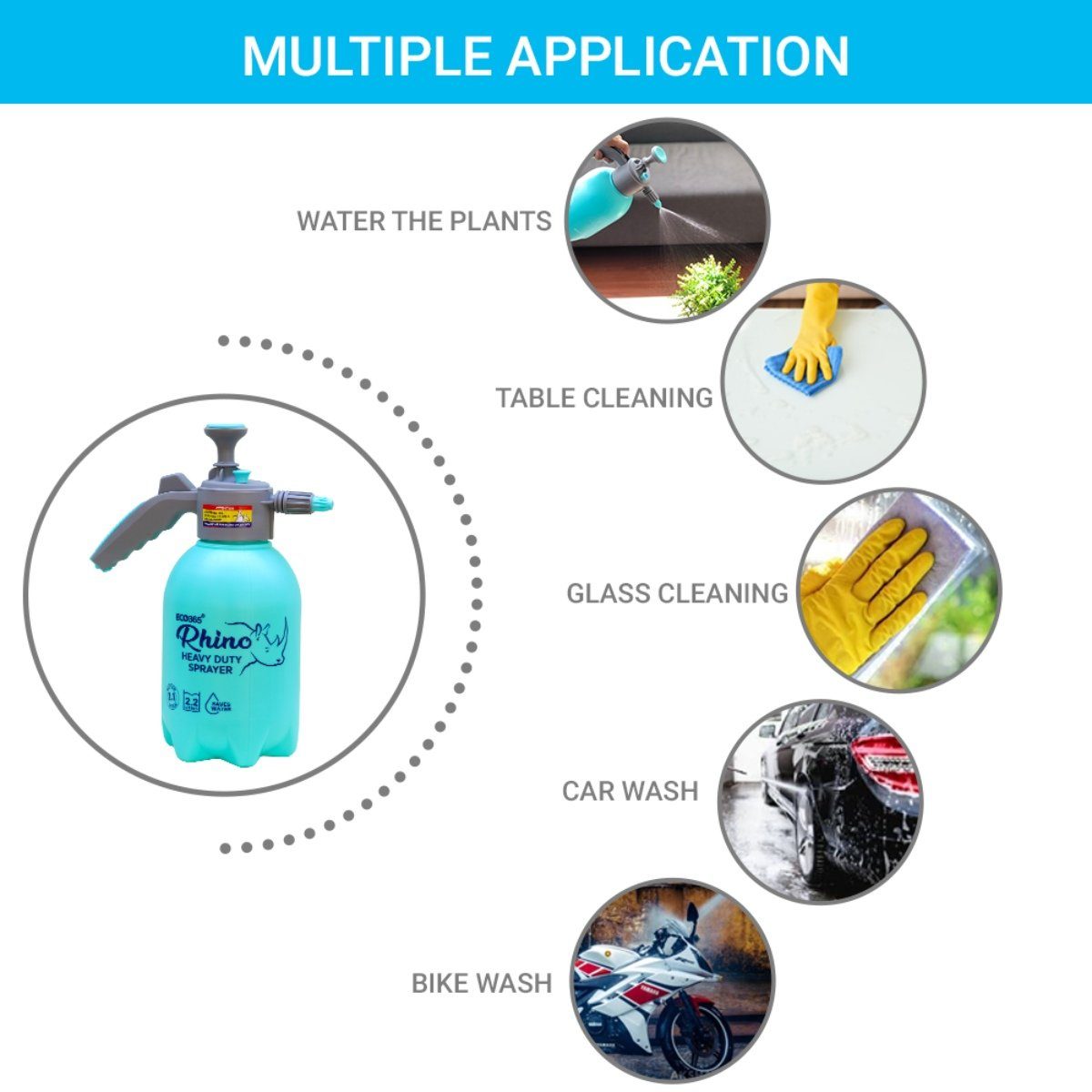 GARDEN SPRAYER HEAVY DUTY 2.2LITRES- RHINO MODEL WITH 1LITRE TRIGGER ...