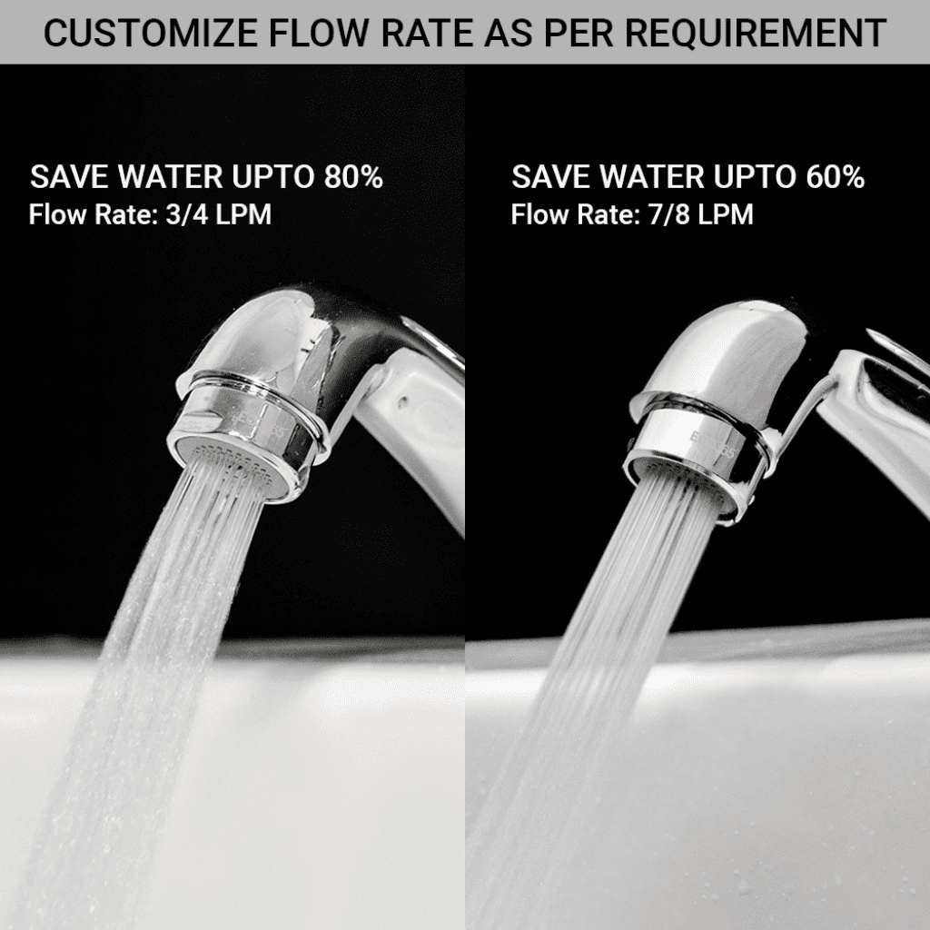 Custom Shower Flow Aerator- Adjustable Flow Rate (pack of 1) - Econaur