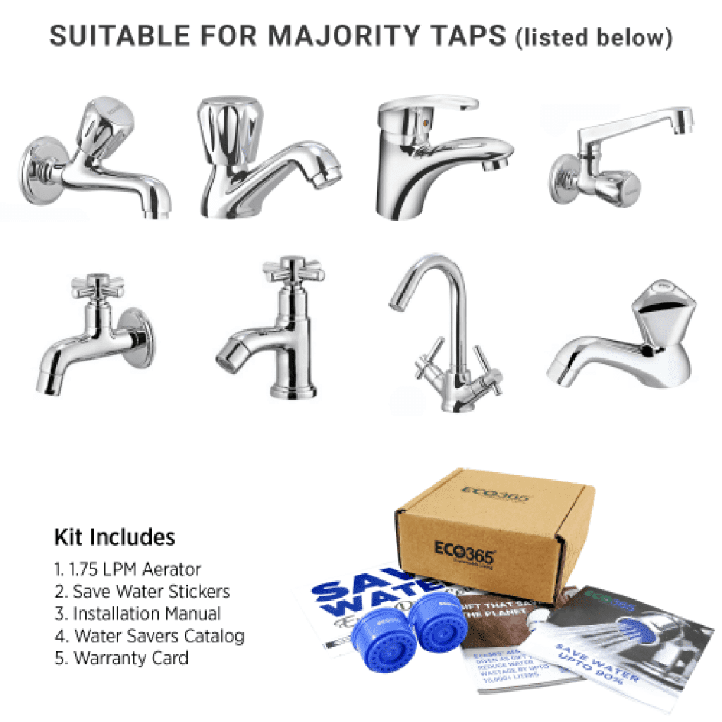 Shower Flow Tap Aerators 1.75LPM - (Pack of 2) - Econaur